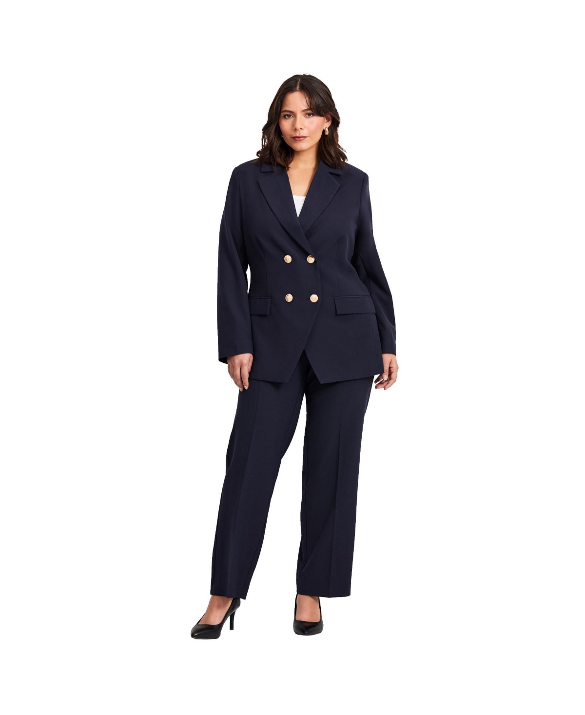 Click here for Avenue Womens Plus Size Cool Hand Double Breasted... prices
