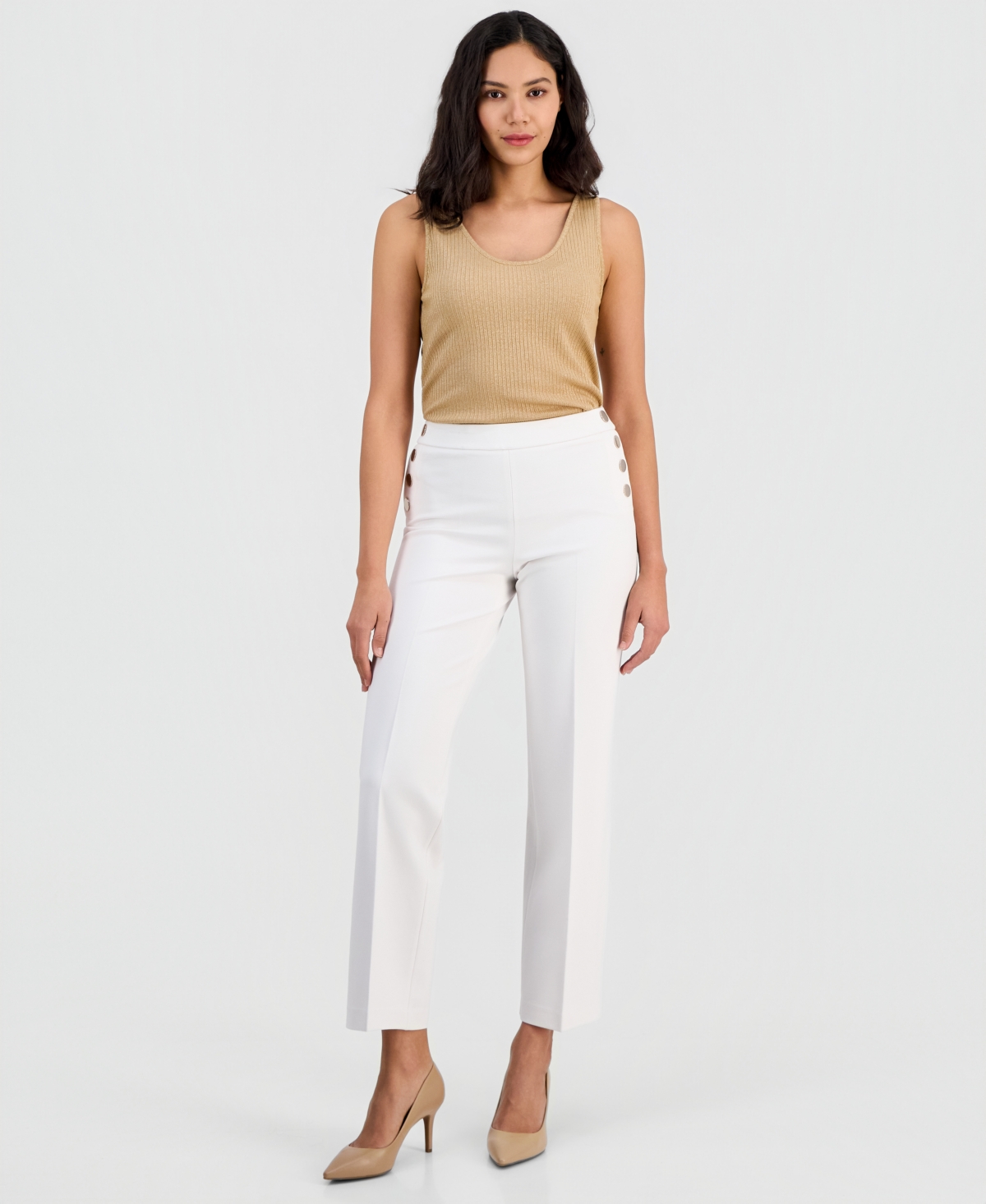 Click here for Anne Klein Womens Sailor High-Rise Pull-On Pants -... prices