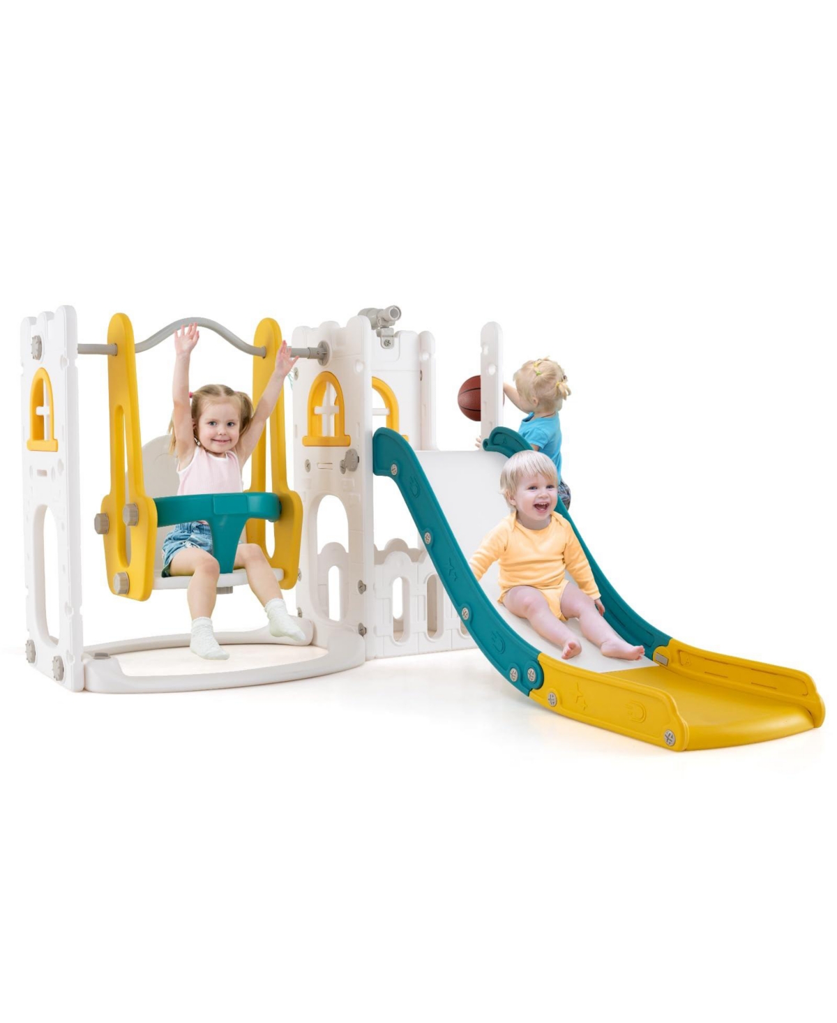 Click here for 7-in-1 Toddler Swing and Slide Set L-shaped with L... prices