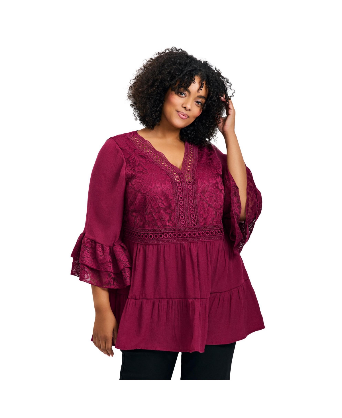 Click here for Avenue Womens Wallflower Lace Detail Tunic - Merlo... prices