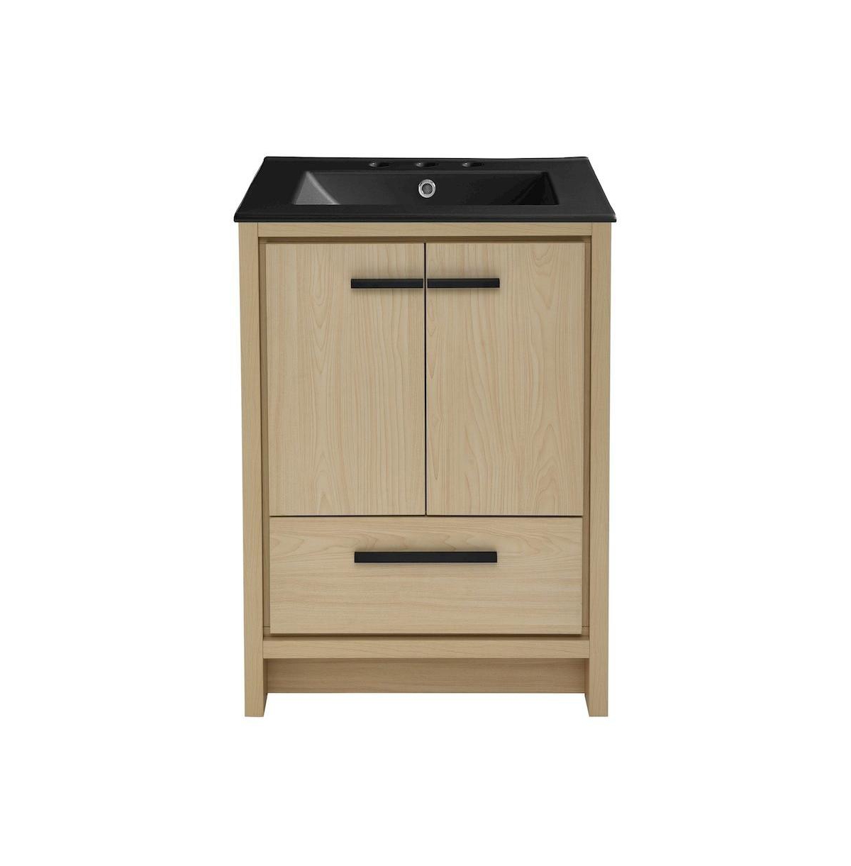 Click here for Virage 24 in. Brown Oak Bathroom Vanity With Black... prices