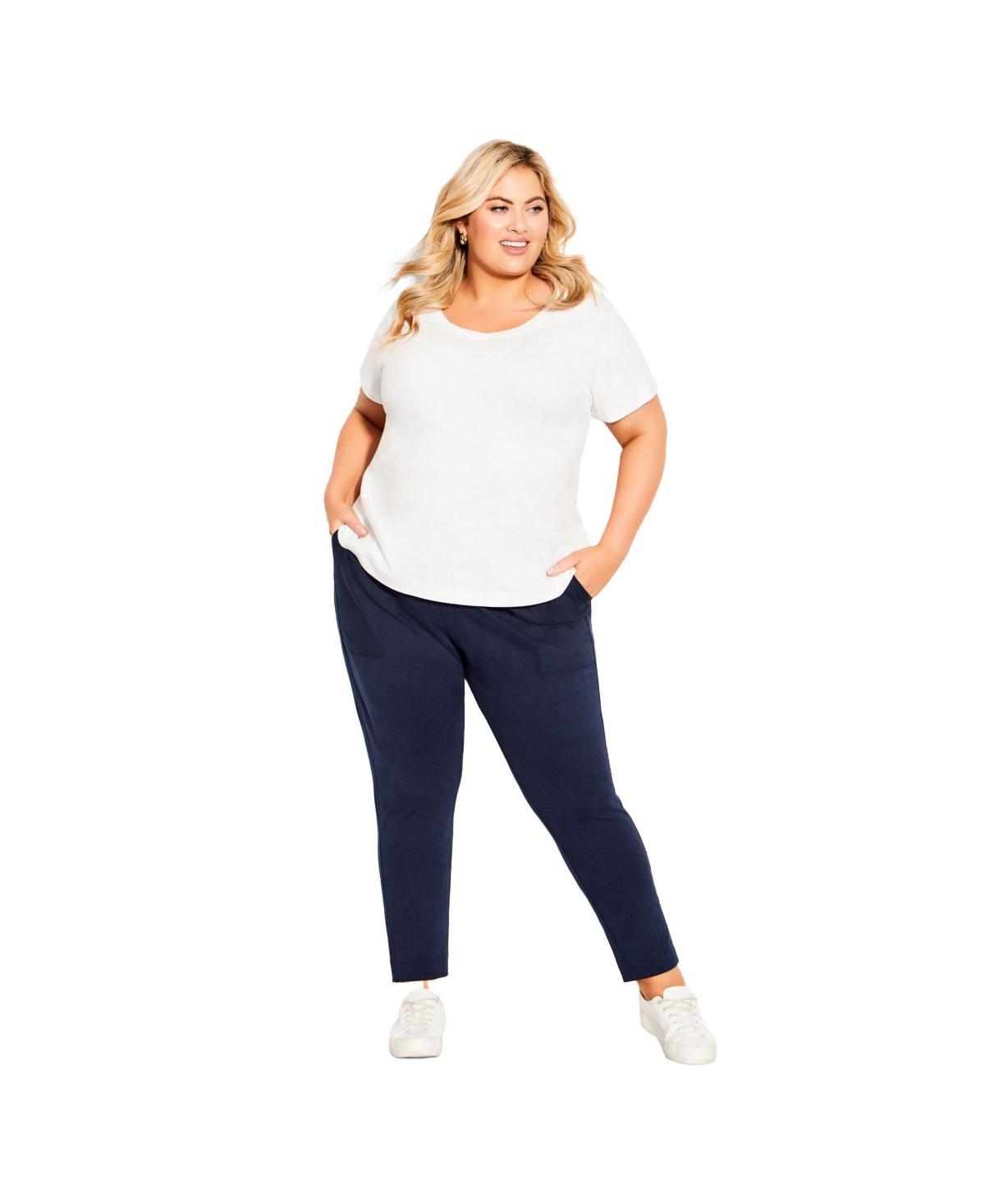 Click here for Avenue Womens Contrast Pocket Knit Pant - Navy prices