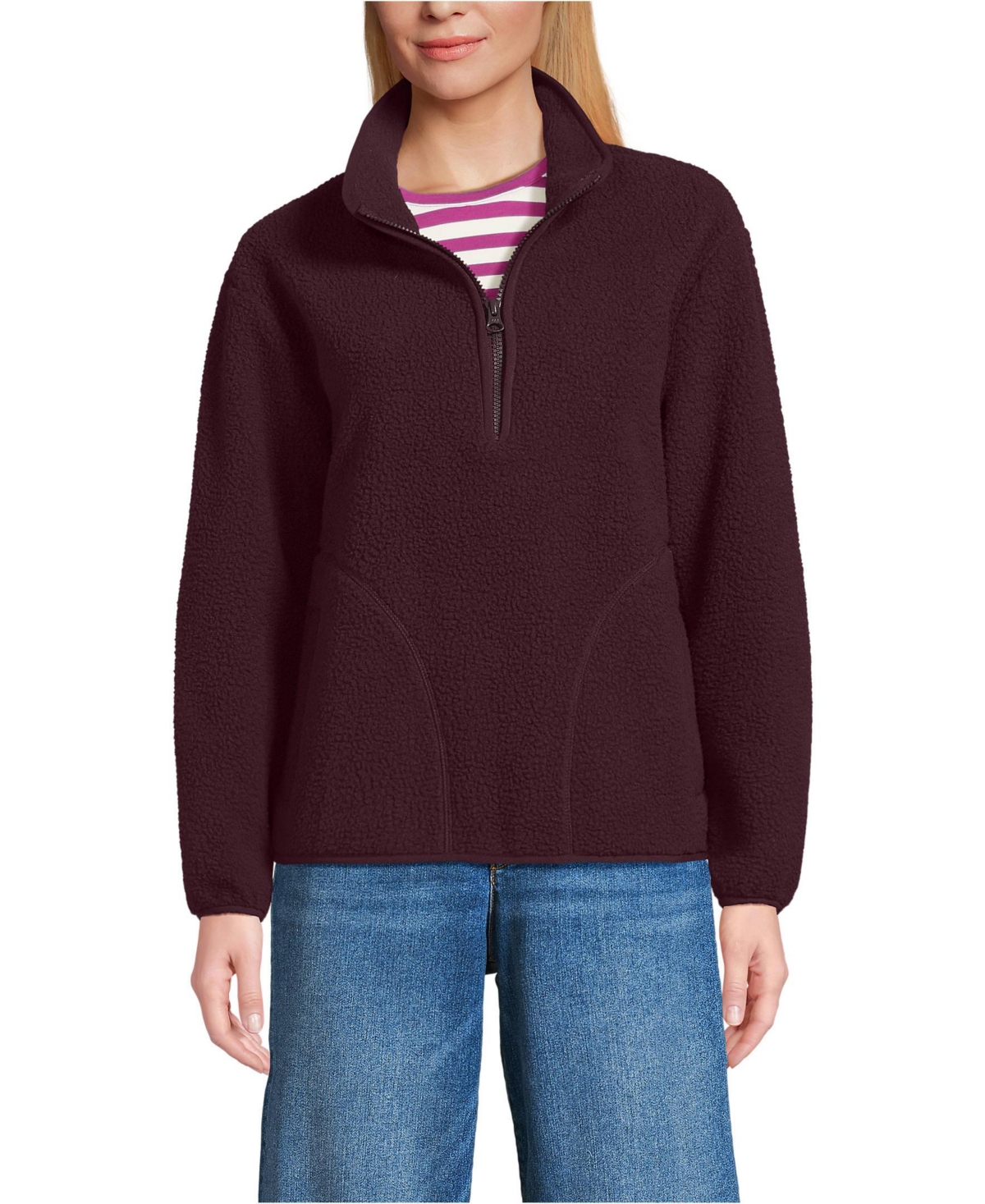 Click here for Lands End Womens Half Zip Cozy High Pile Fleece Pu... prices