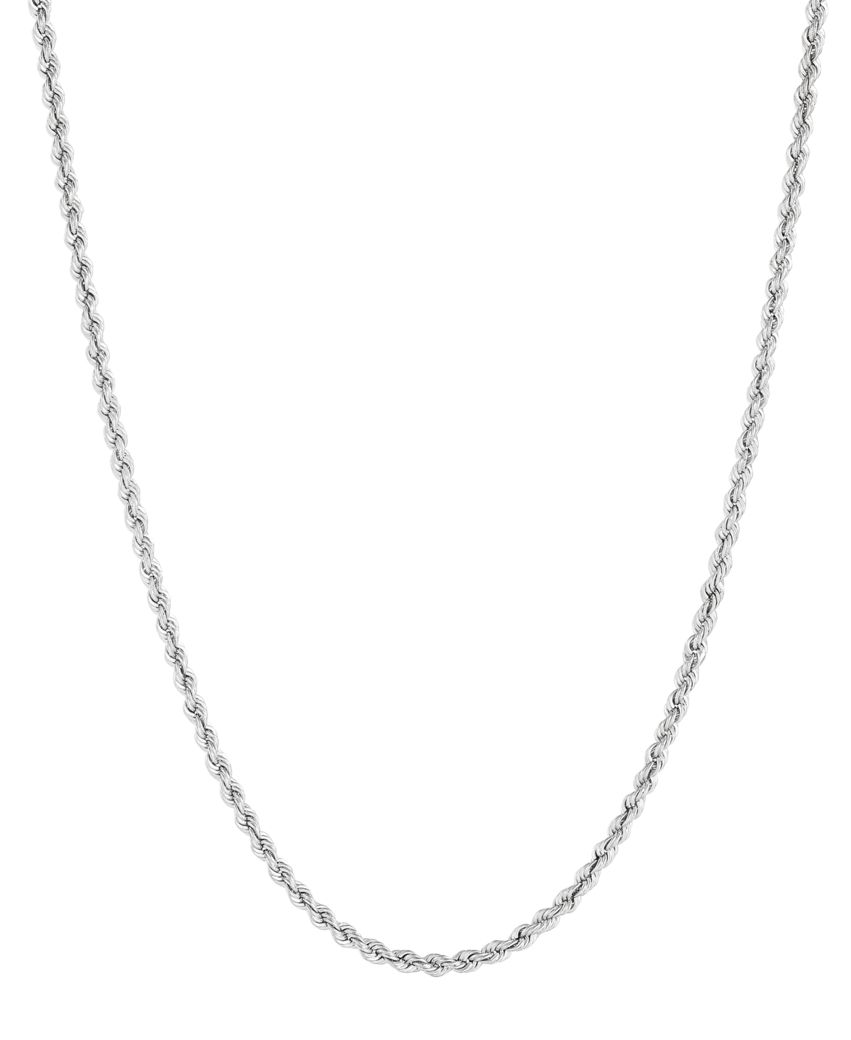 Click here for Macys Hollow Glitter Rope Chain Necklace in 14K Wh... prices