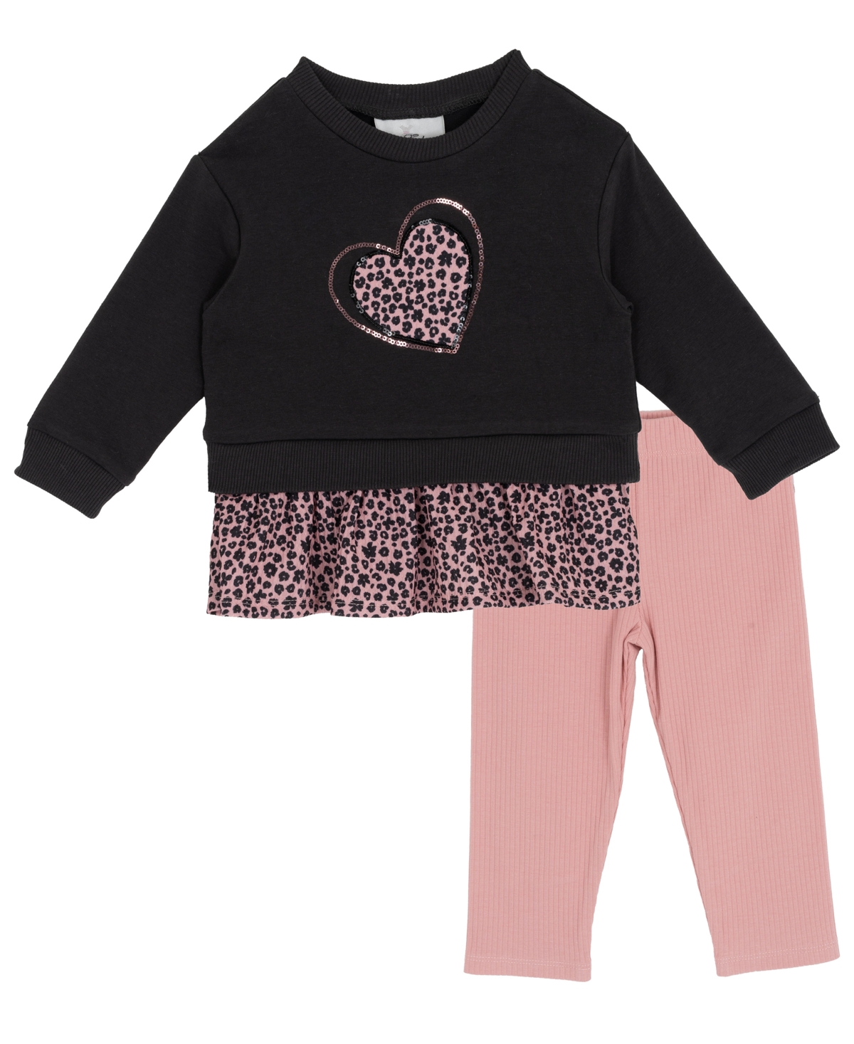 Click here for Rare Editions Baby Girls 2-Piece Heart Printed Swe... prices