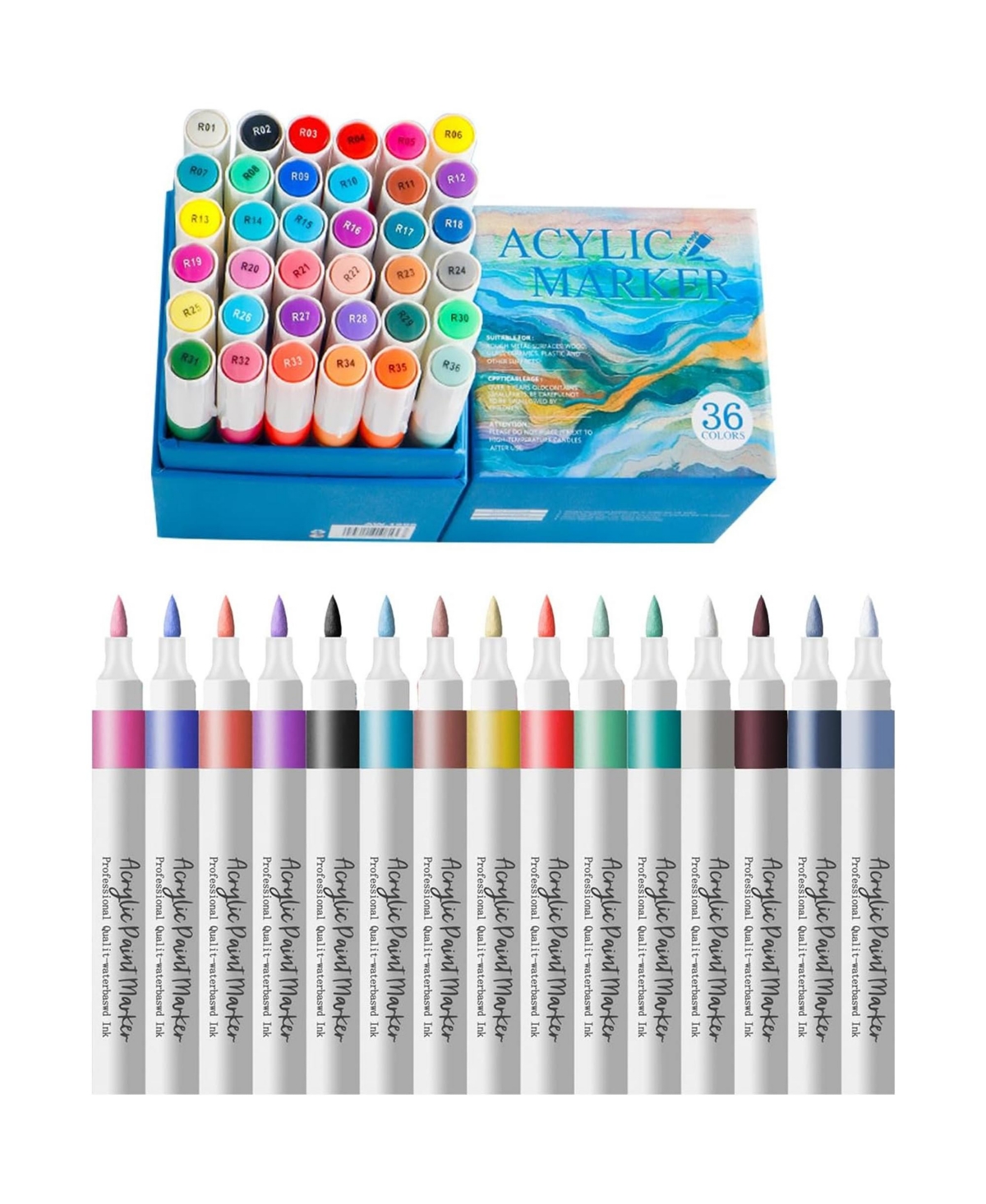 Click here for Htutwoo 36 Colors Acrylic Paint Marker Pens  Perma... prices