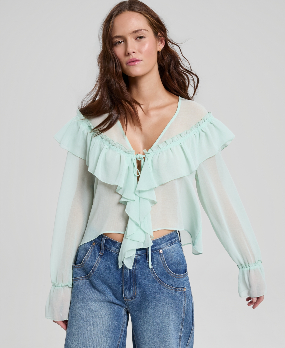 Click here for And Now This Womens Ruffled Chiffon Blouse  Macys... prices