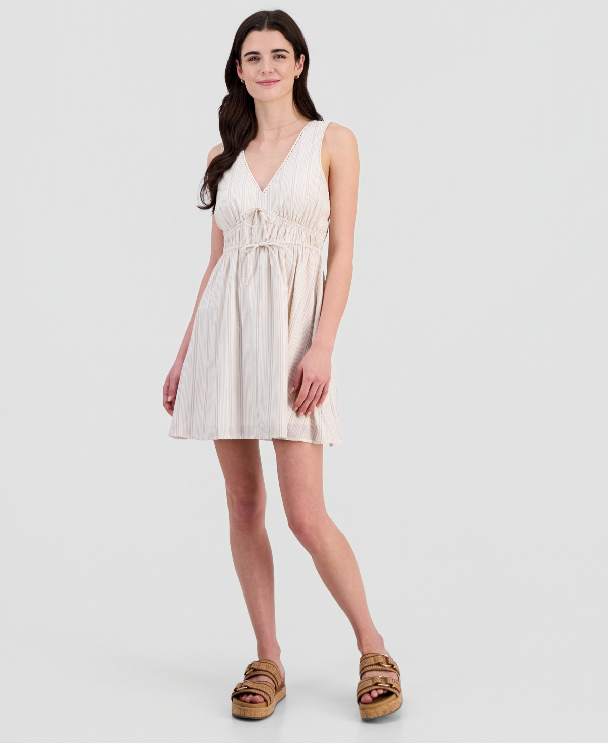 Click here for Sincerely Jules Juniors Striped Picot-Trim Mini Dr... prices