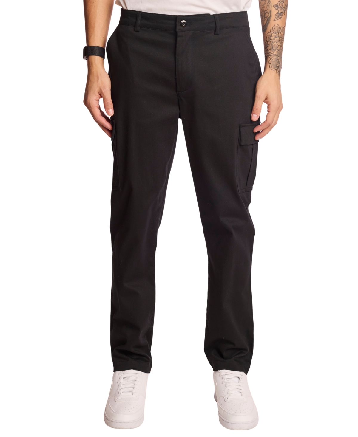 Click here for Paisley & Gray Mens Slim Cargo Pants - Black prices