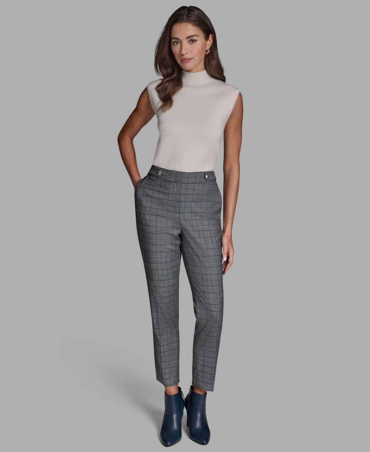 Click here for Bcbg Womens Plaid High-Rise Straight Pants - Cote... prices