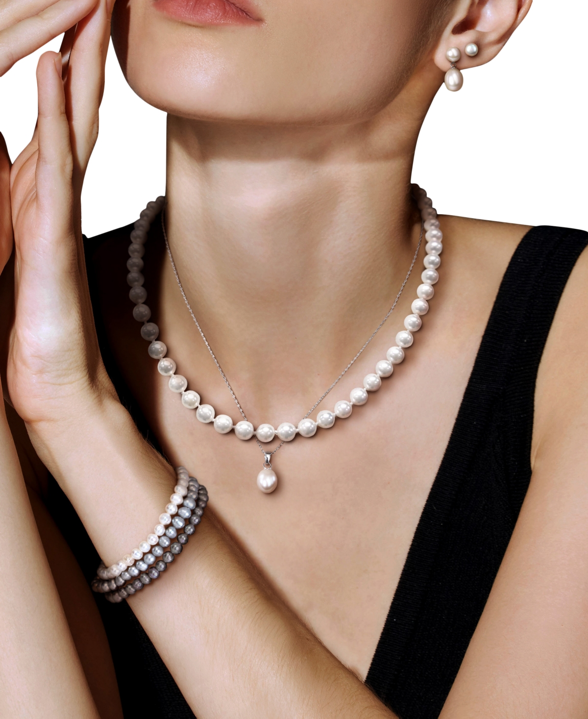 Click here for Macys 5-Pc. Freshwater Pearl Jewelry Set in Sterli... prices