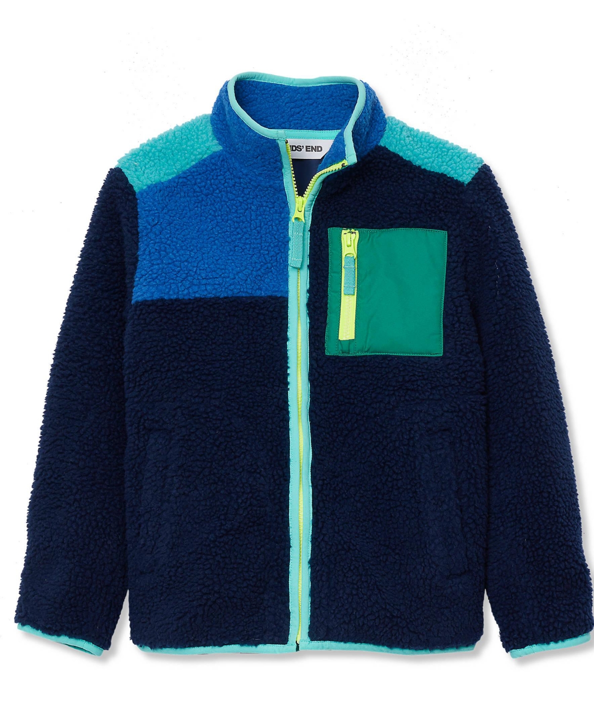 Click here for Lands End Girls High Pile Contrast Full Zip Up Jac... prices