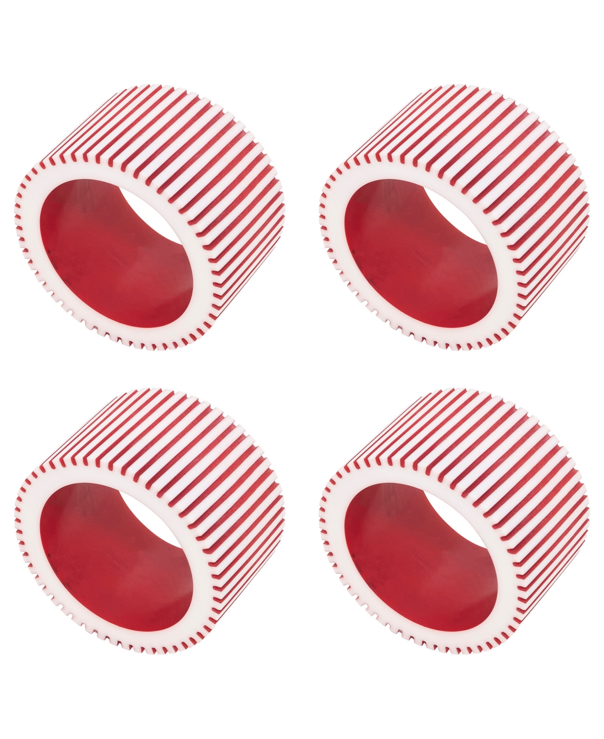 Click here for Saro Lifestyle Ribbed Napkin Ring  Set of 4 - Red prices