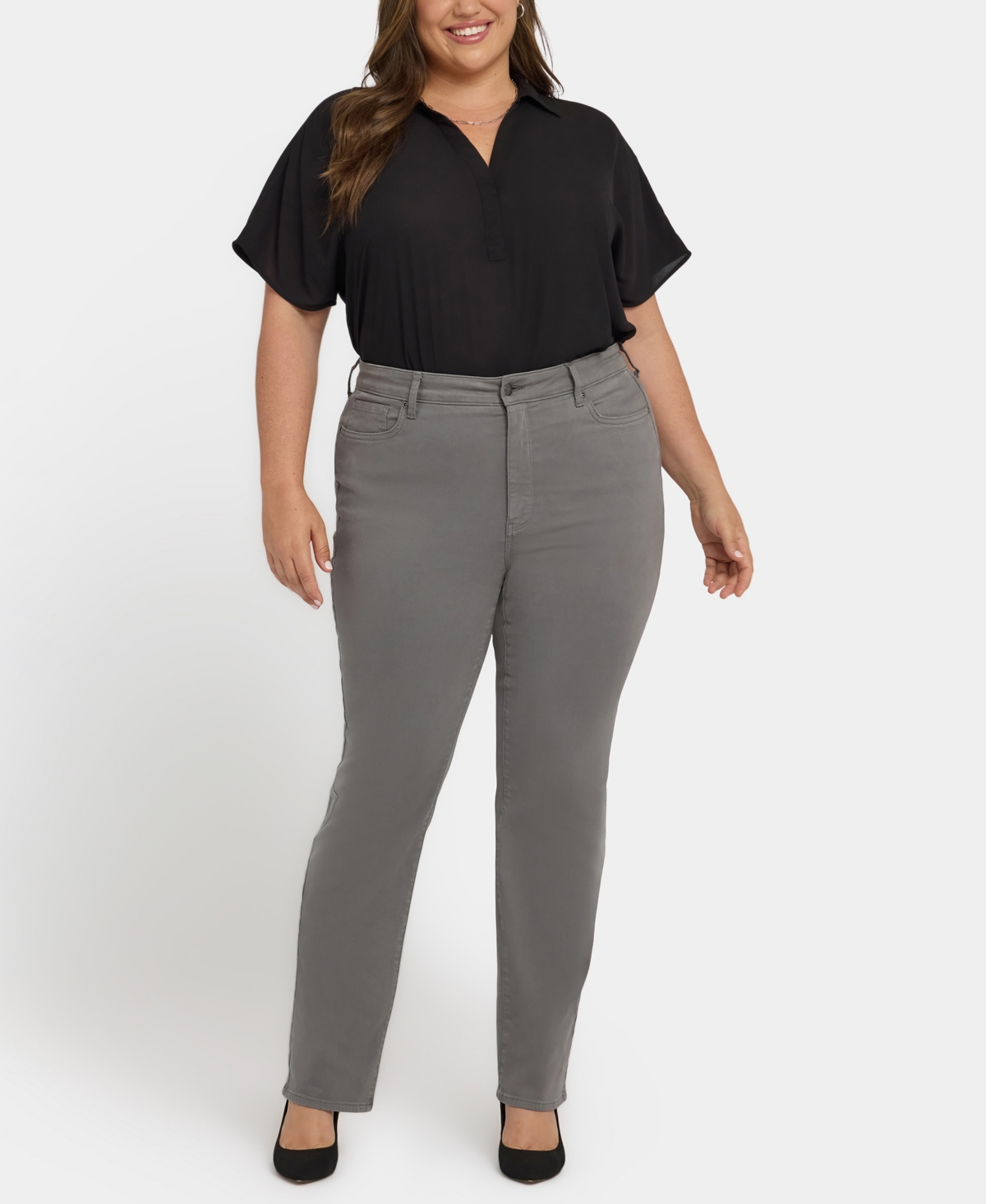 Click here for Nydj Plus Size High Rise Marilyn Straight Jeans -... prices