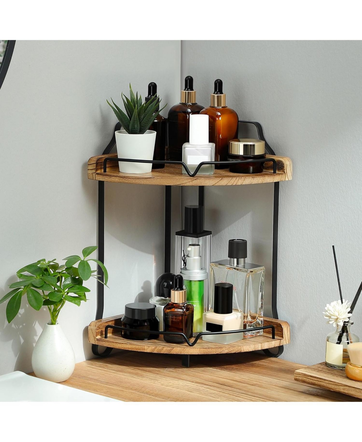 Click here for 2 Tier Bathroom Countertop Organizer - Wood Corner... prices