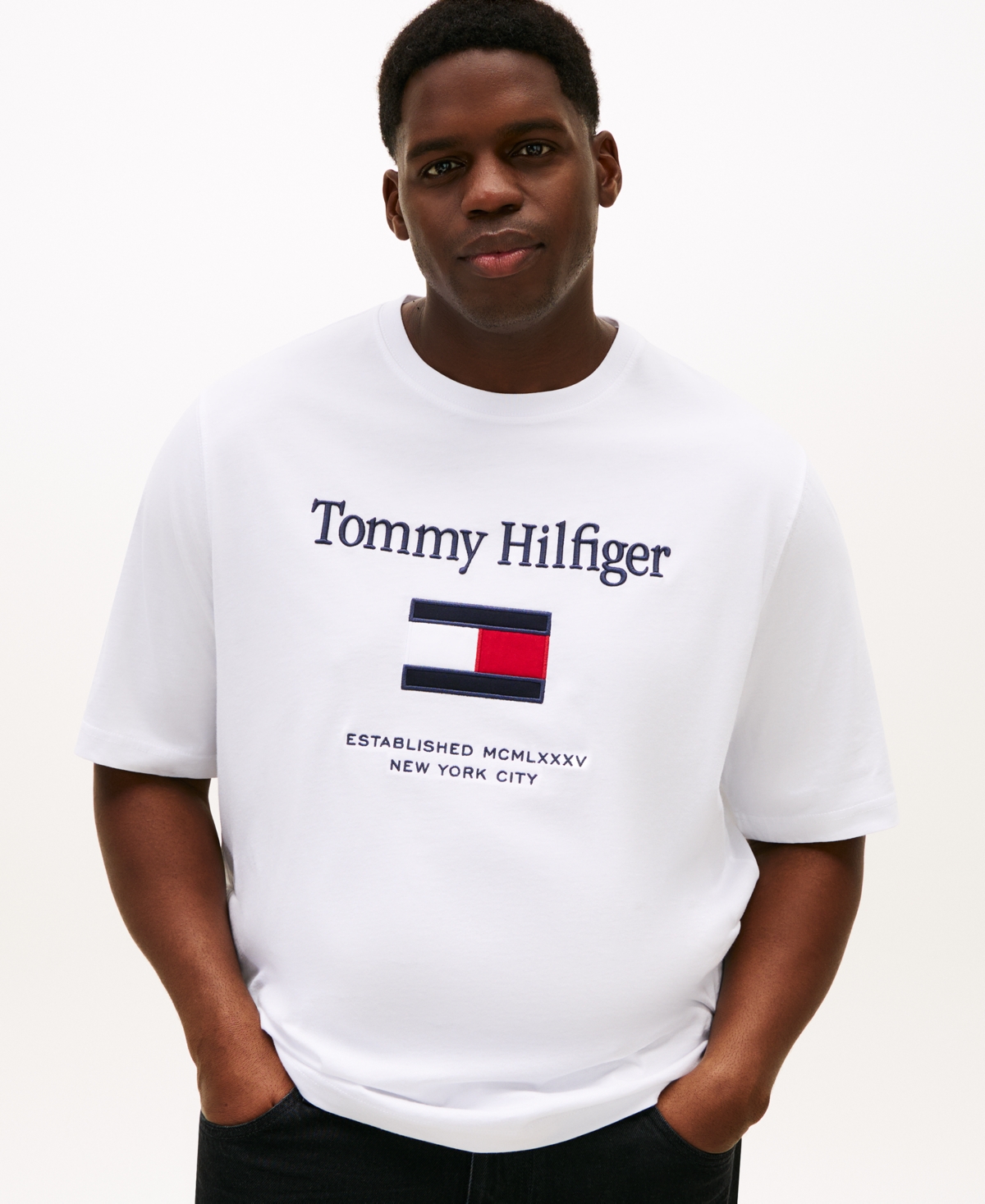 Click here for Tommy Hilfiger Mens Big & Tall Embroidered Flag T-... prices
