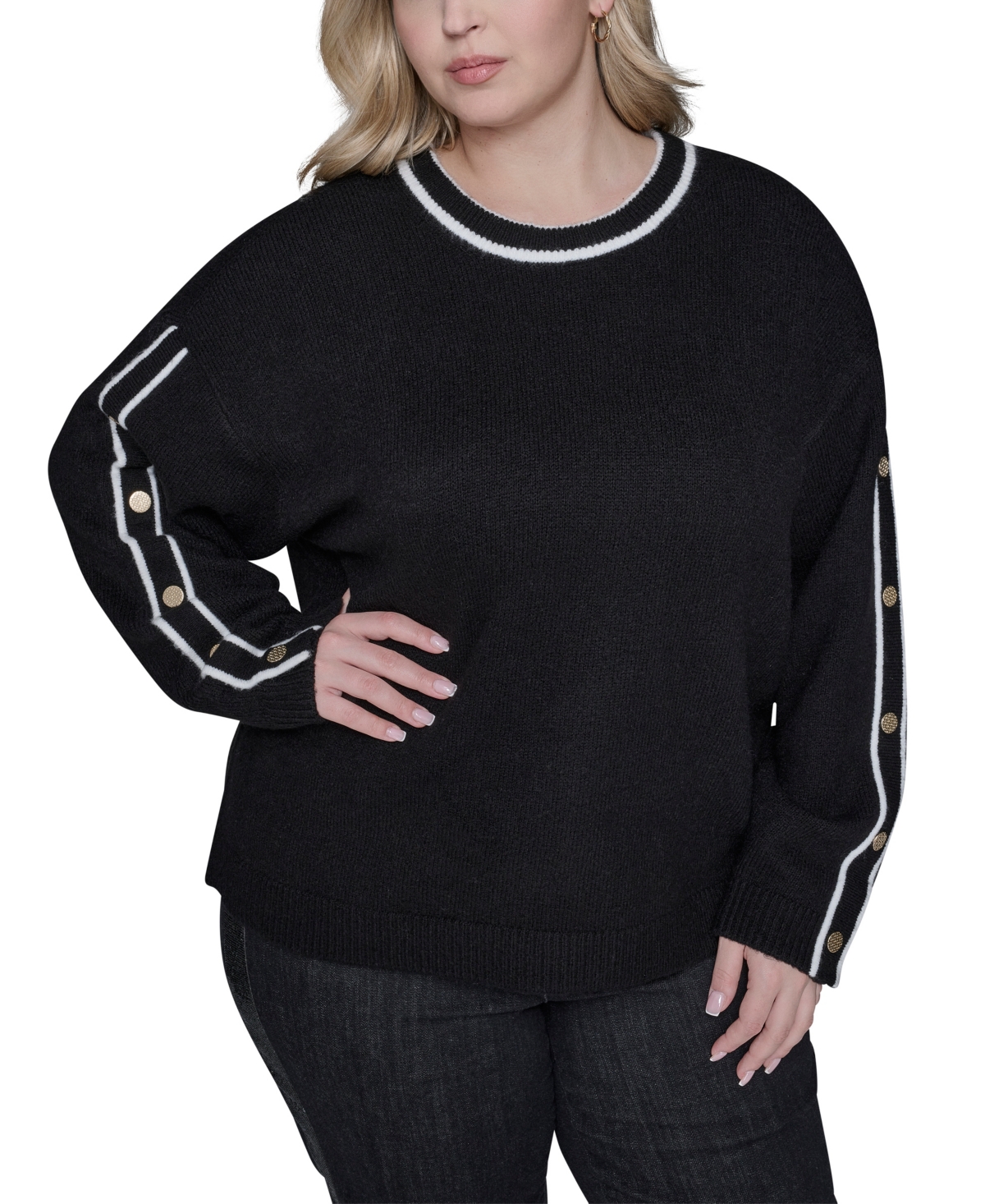 Click here for Karl Lagerfeld Paris Plus Size Crewneck Pull-On Sw... prices