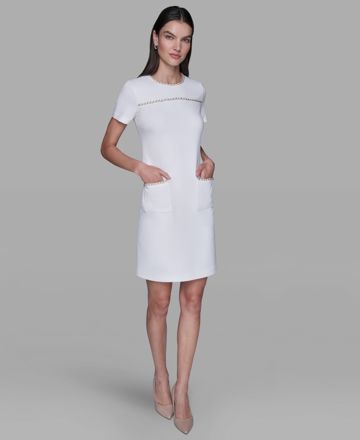 Click here for Karl Lagerfeld Paris Womens Crewneck Chain Detail... prices