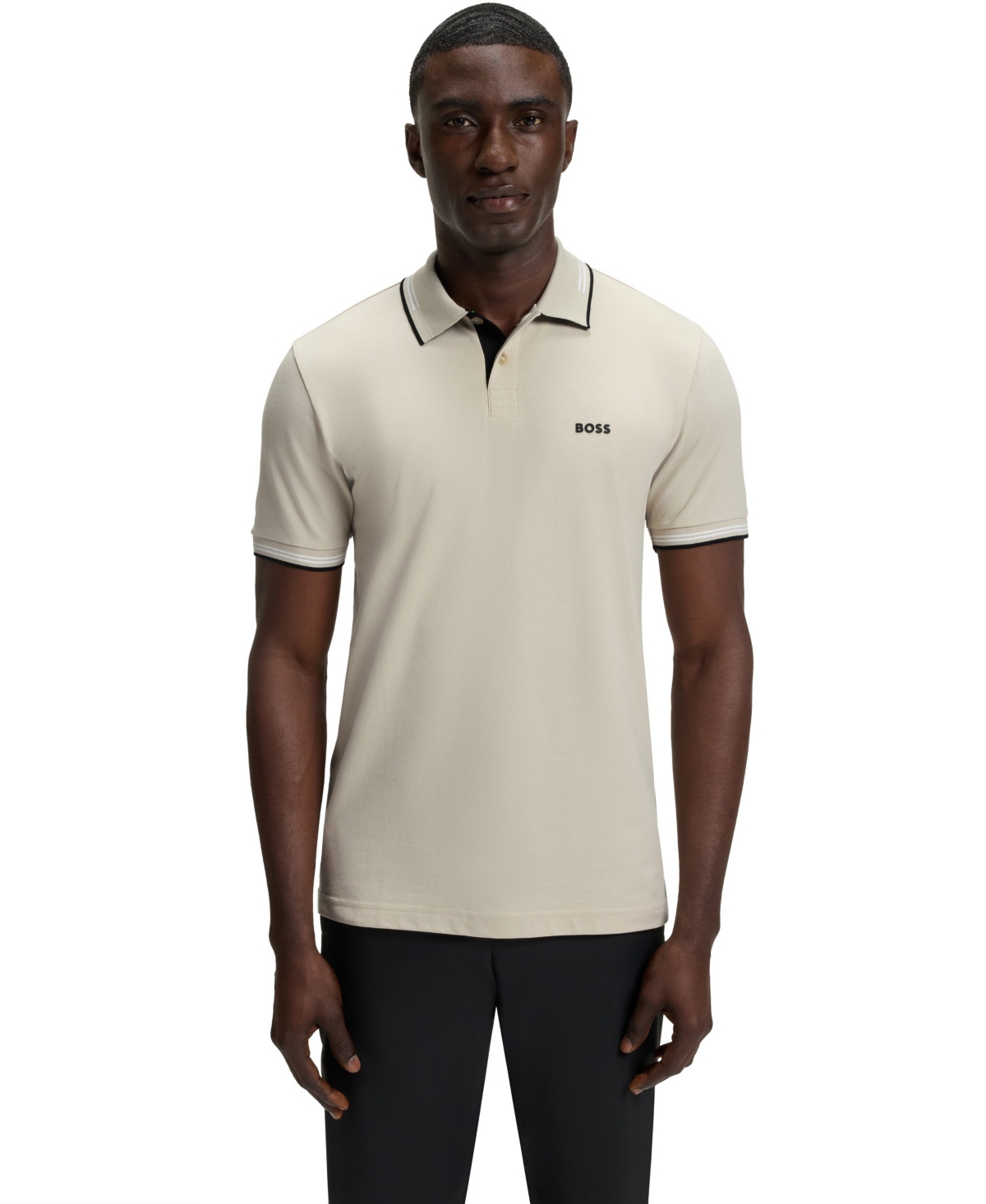 Click here for Boss by Hugo Boss Mens Stretch-Cotton Slim-Fit Pol... prices