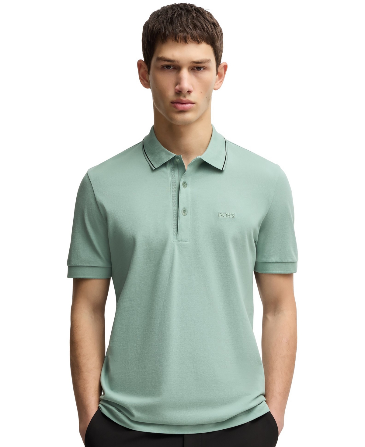 Click here for Boss by Hugo Boss Mens Tonal Logo Slim-Fit Polo Sh... prices