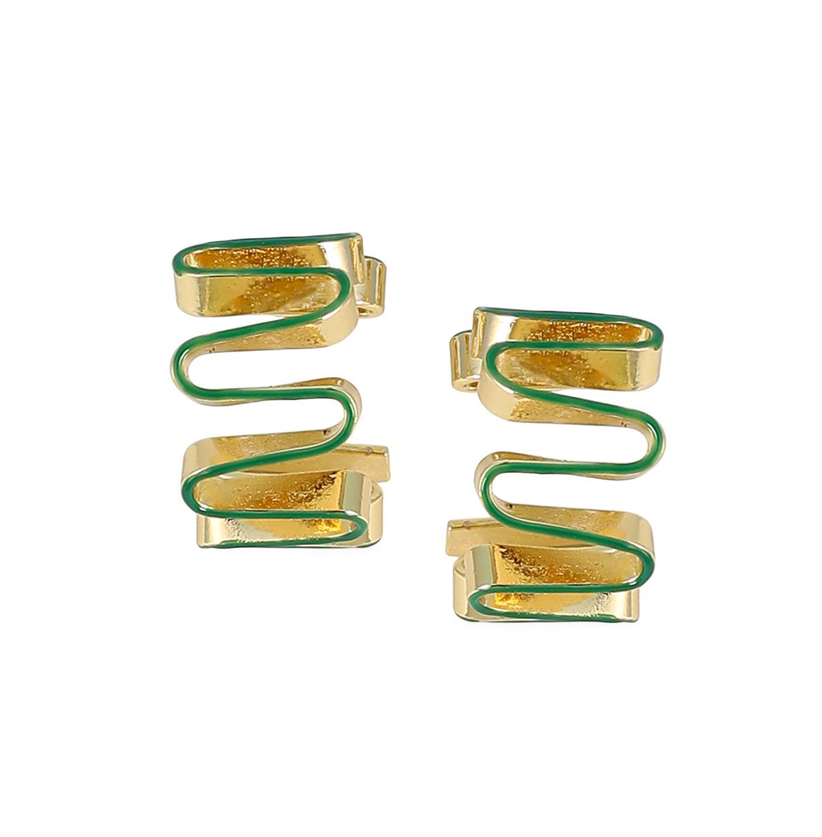 Click here for Womens The Enamel-Coil Hoop Earrings - Shamrock Gr... prices