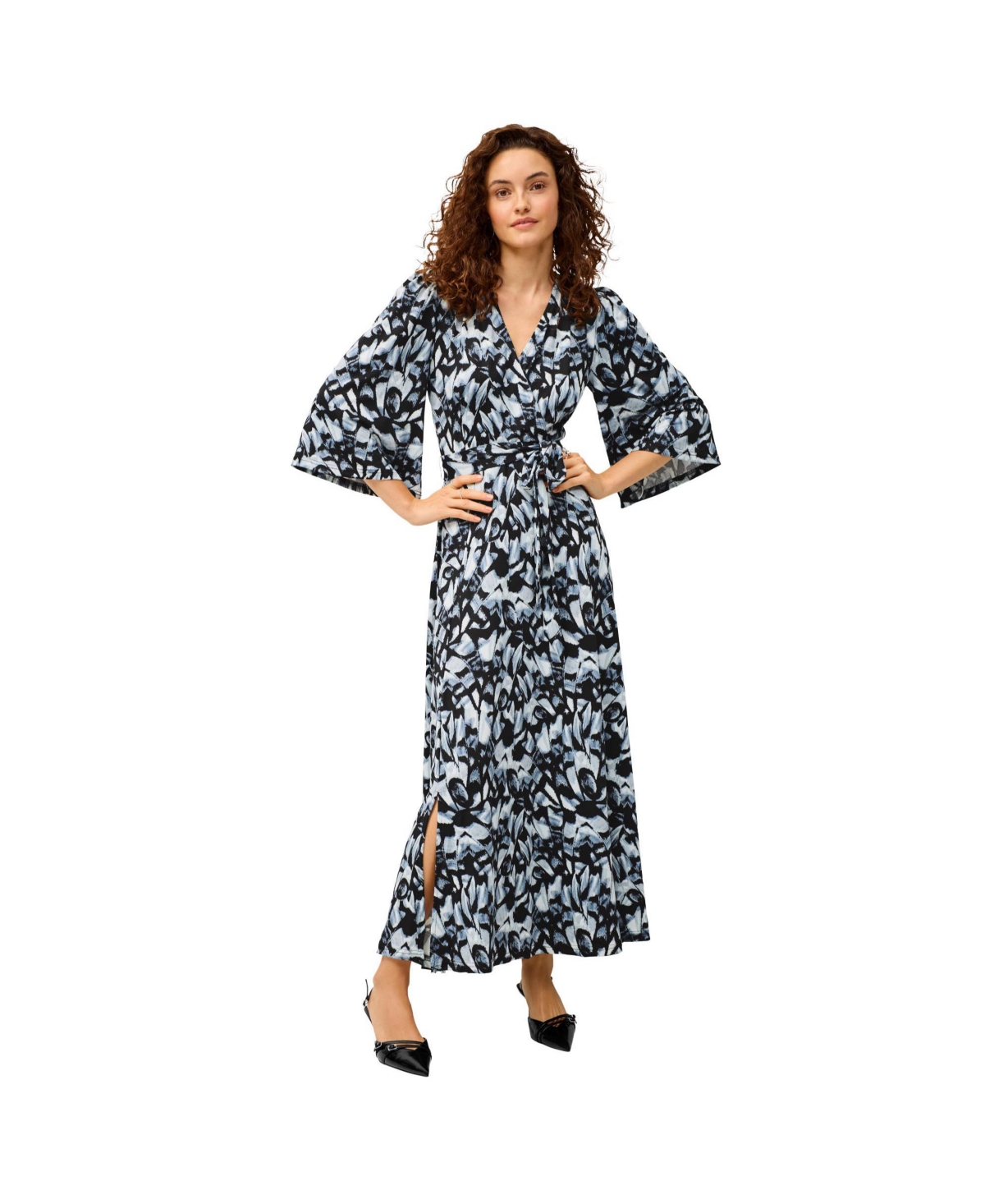 Click here for ellos Womens Knit Surplice Tie-Waist Maxi Dress -... prices