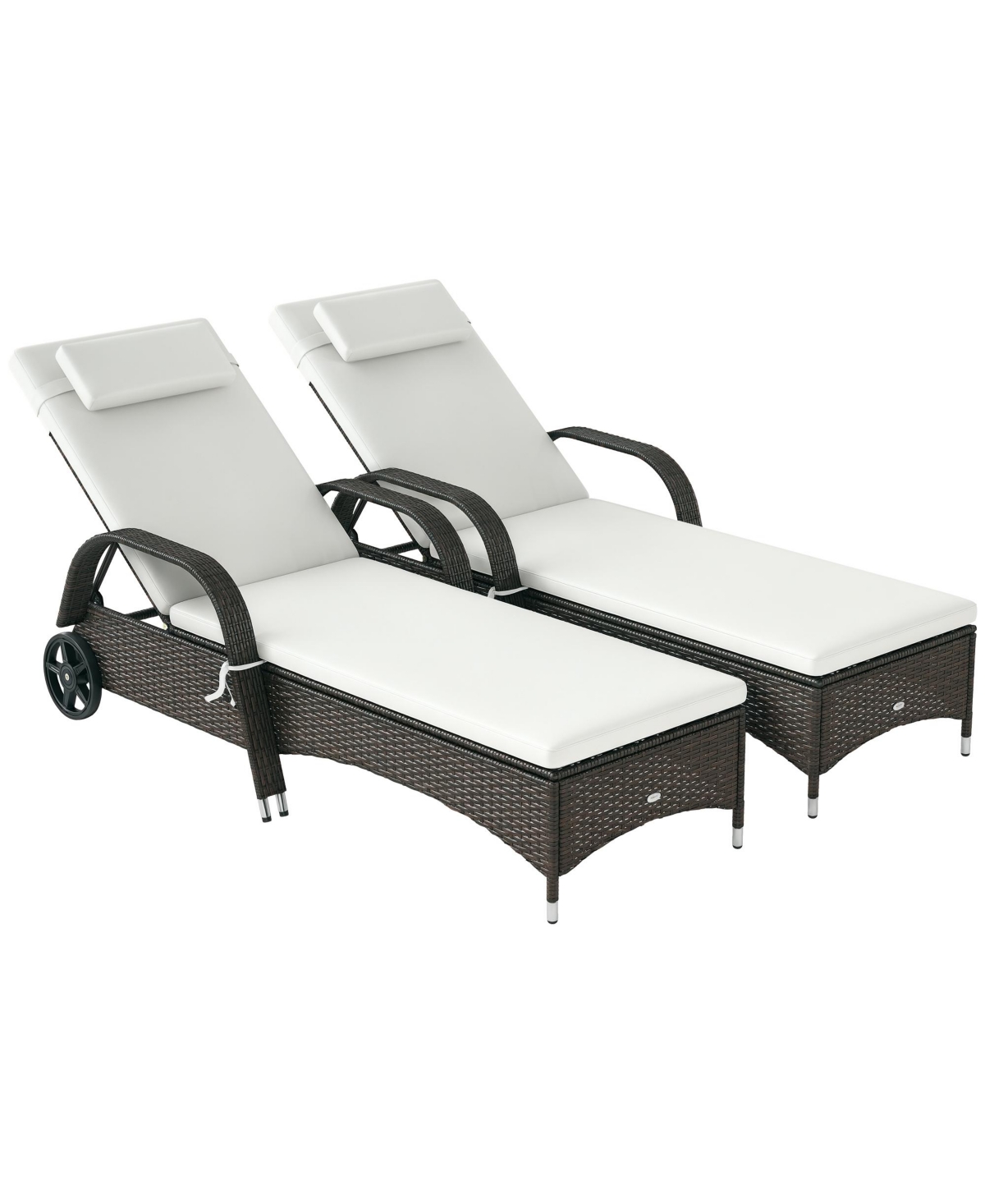 Click here for Outdoor 2 Pe Rat Sun Bathing Chairs w/ Cushions &... prices