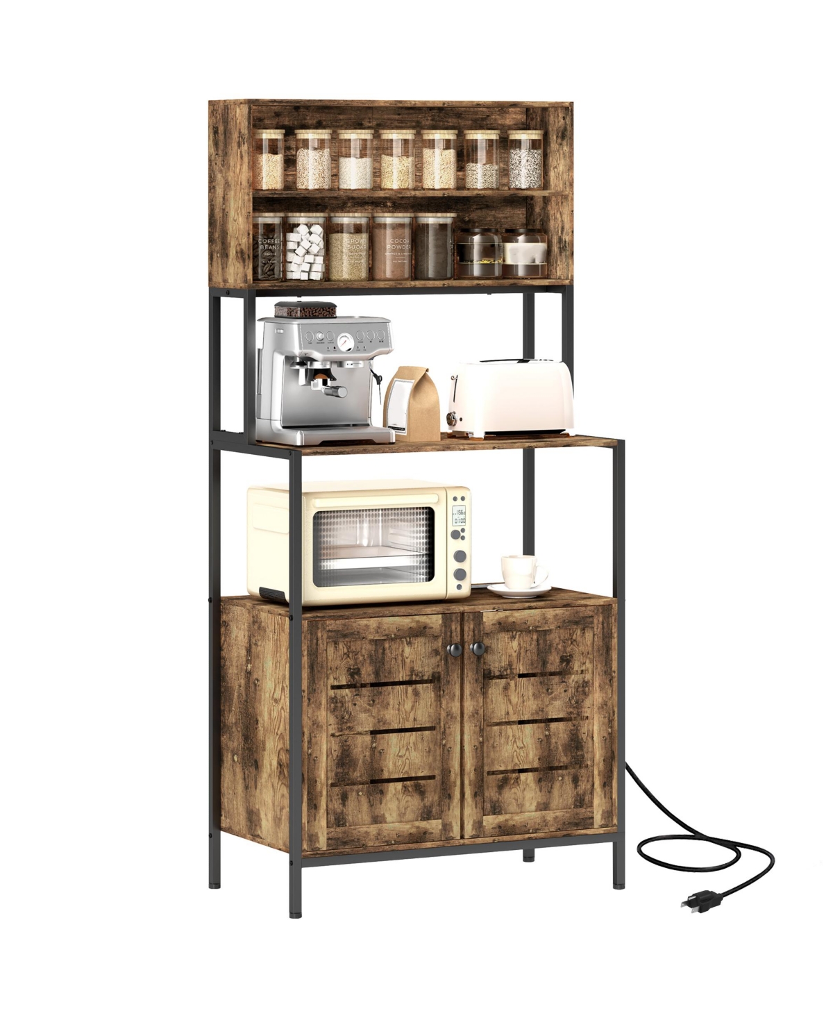 Click here for Homcom Bakers Rack  Bar Cabinet with Power Outlet... prices