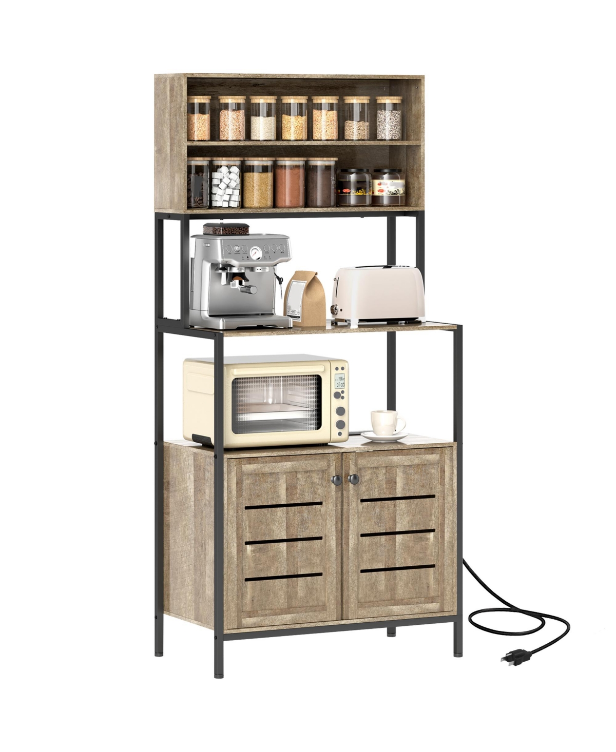 Click here for Homcom Bakers Rack  Bar Cabinet with Power Outlet... prices