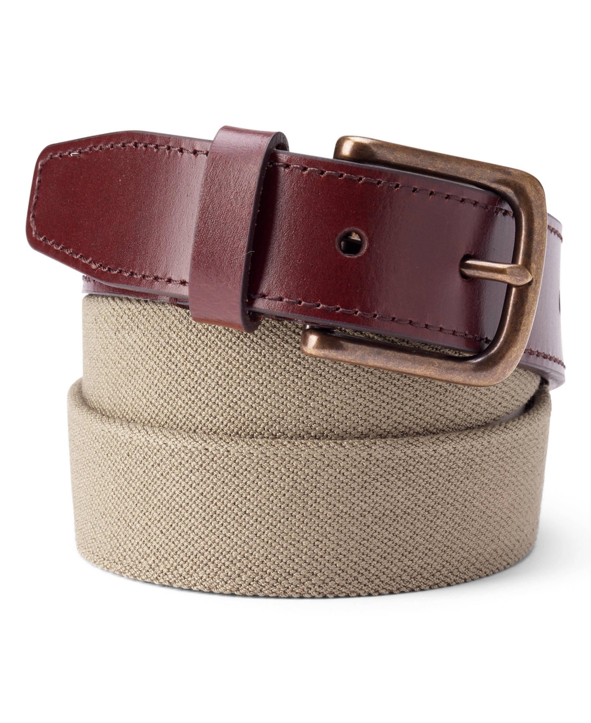 Click here for Lands End Mens Elastic Surcingle Belt - Khaki prices