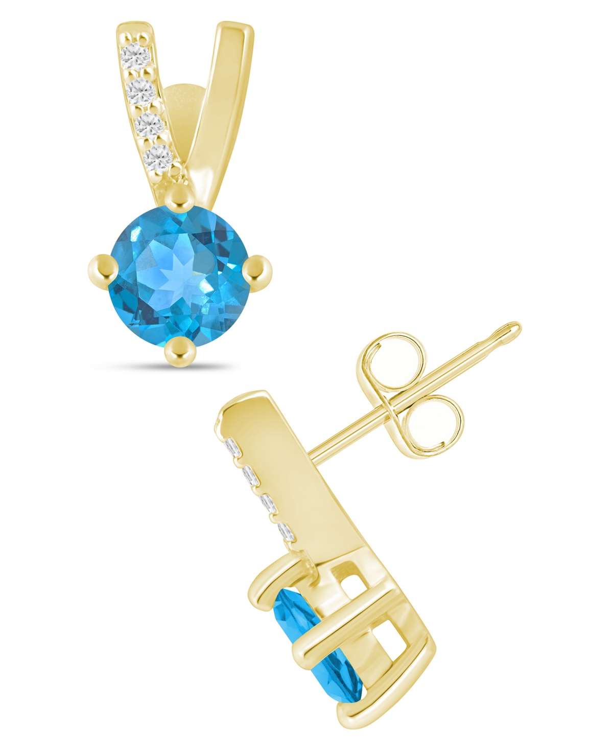 Click here for Macys Gemstone and Diamond Earrings (1/20 ct. t.w.... prices