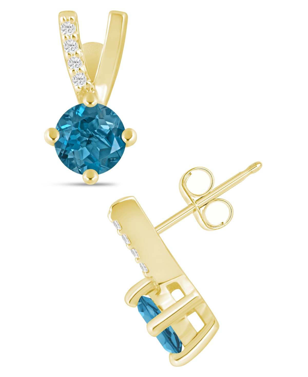 Click here for Macys Gemstone and Diamond Earrings (1/20 ct. t.w.... prices