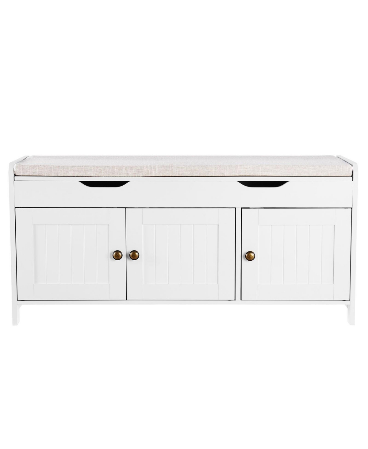 Click here for Slickblue Shoe Bench with Cushion Seat and 3 Compa... prices