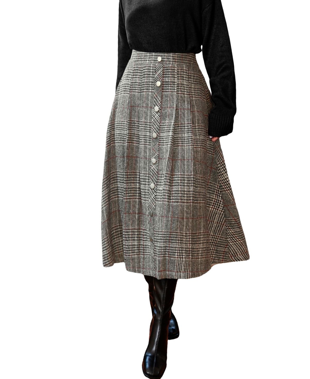 Click here for Cupshe Womens High Waist Plaid A-Line Midi Skirt -... prices