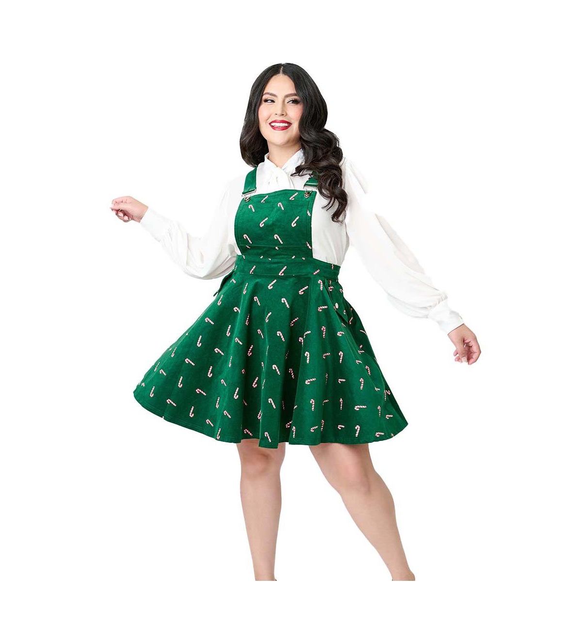 Click here for Unique Vintage Plus Size Brionne Pinafore Skirt -... prices