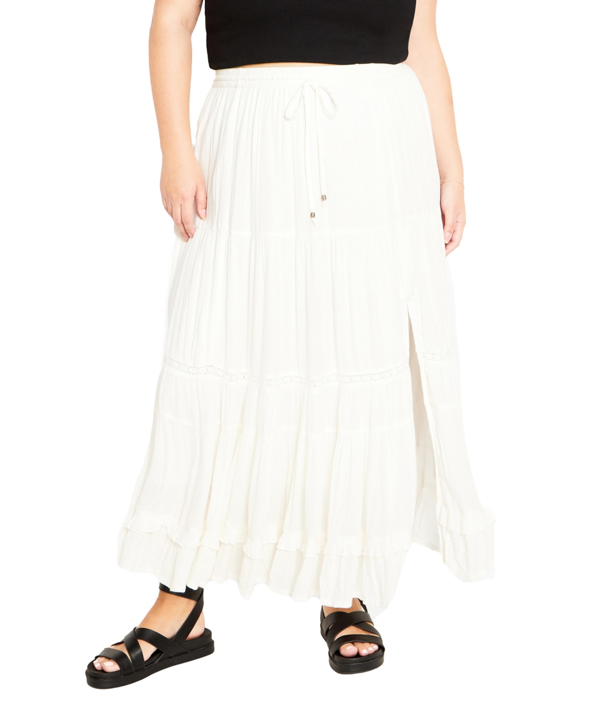 Click here for City Chic Womens Aurora Skirt - Ivory prices