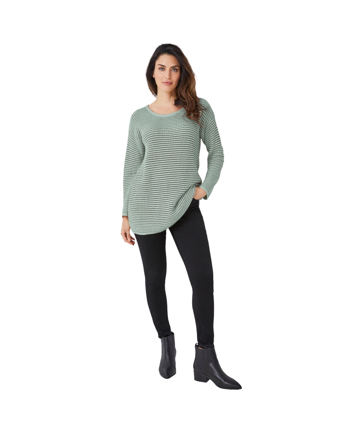 Click here for ellos Womens Chunky Knit Sweater - Antique mint prices