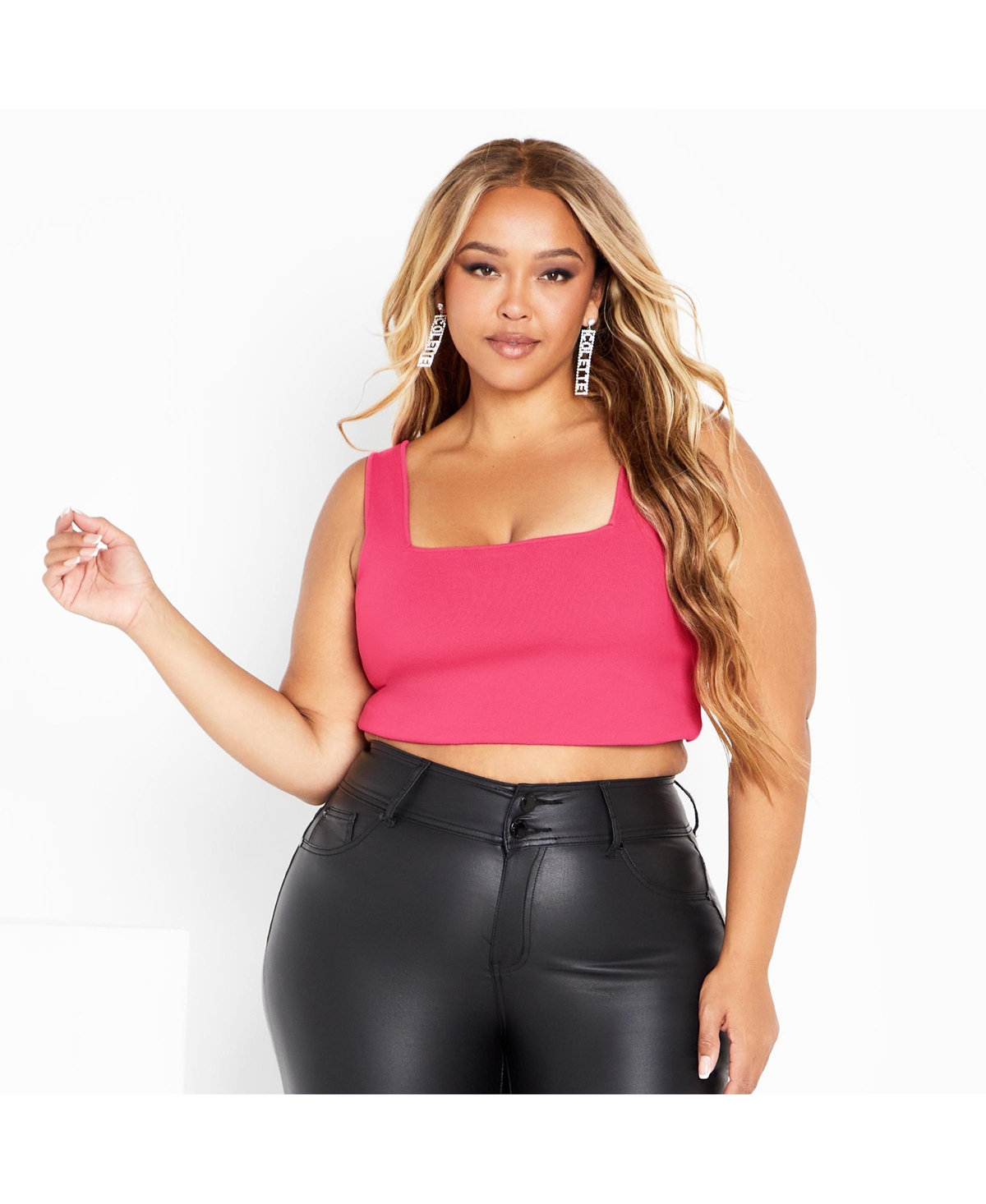 Click here for City Chic Womens Plus Size Lanie Compact Knit Top... prices