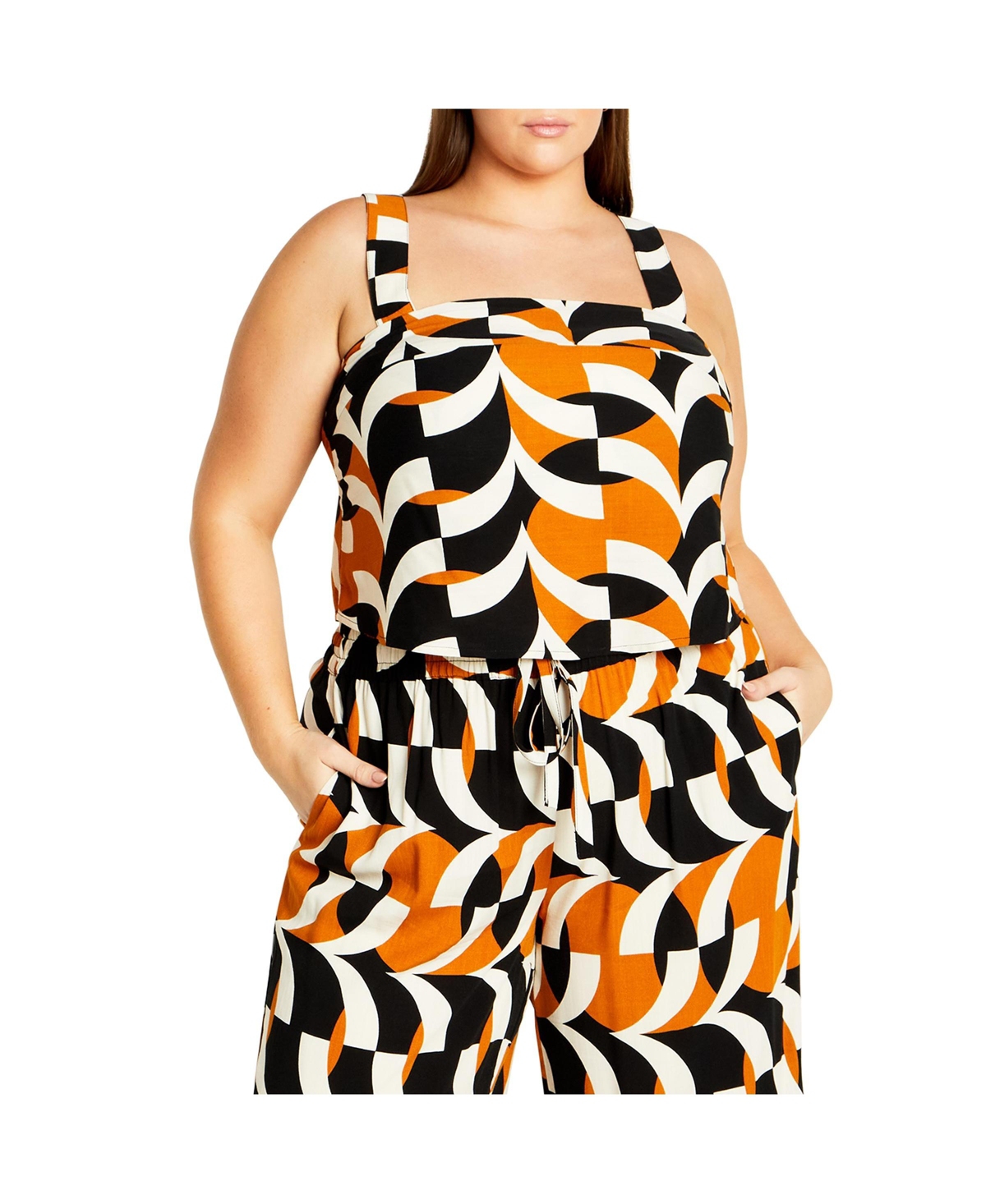 Click here for City Chic Plus Size Mystic Print Top - Black mysti... prices