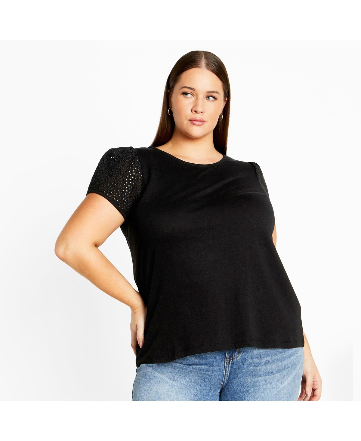 Click here for City Chic Womens Linny Top - Black prices