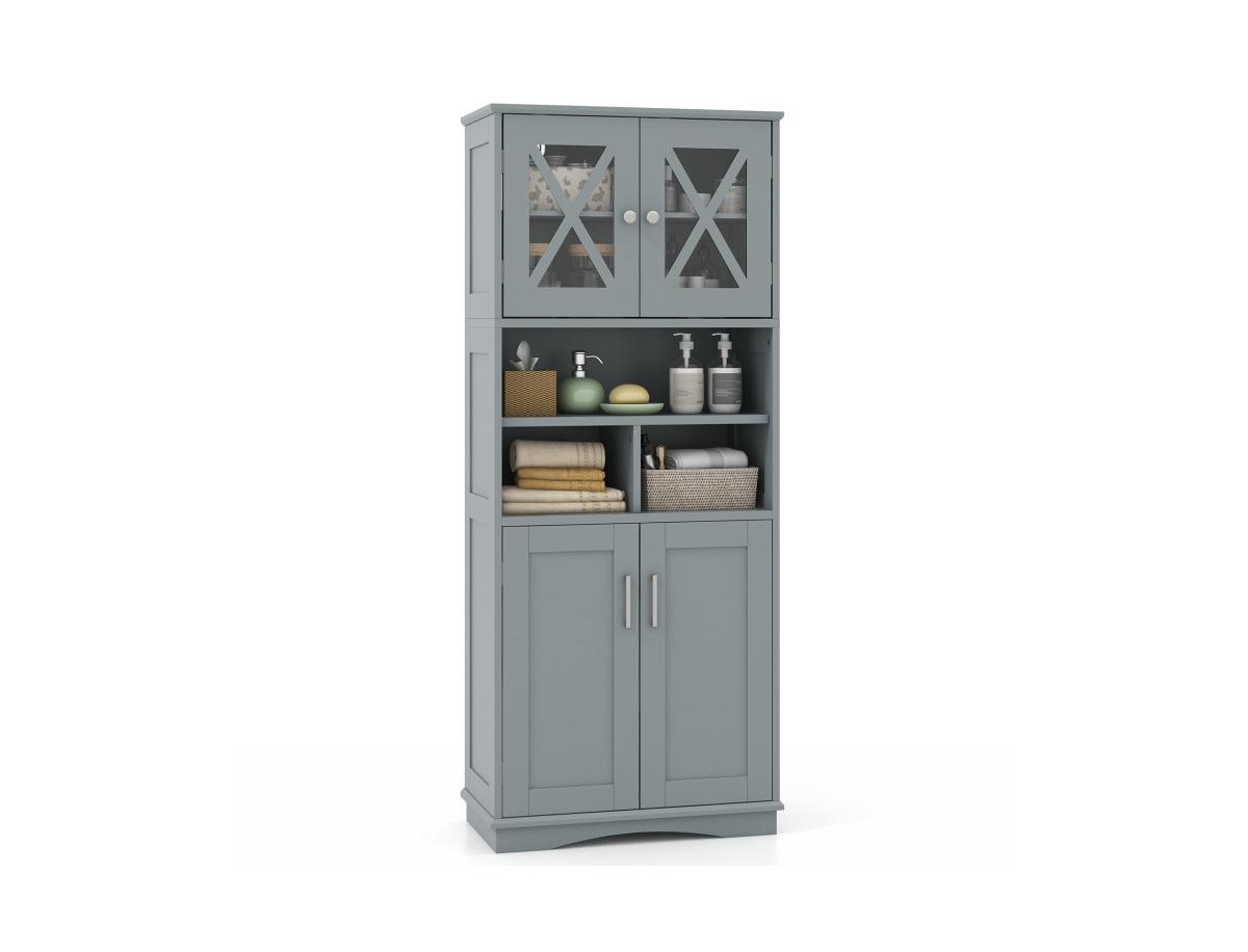 Click here for Tall Floor-Standing Bathroom Cabinet with 3 Cubes... prices