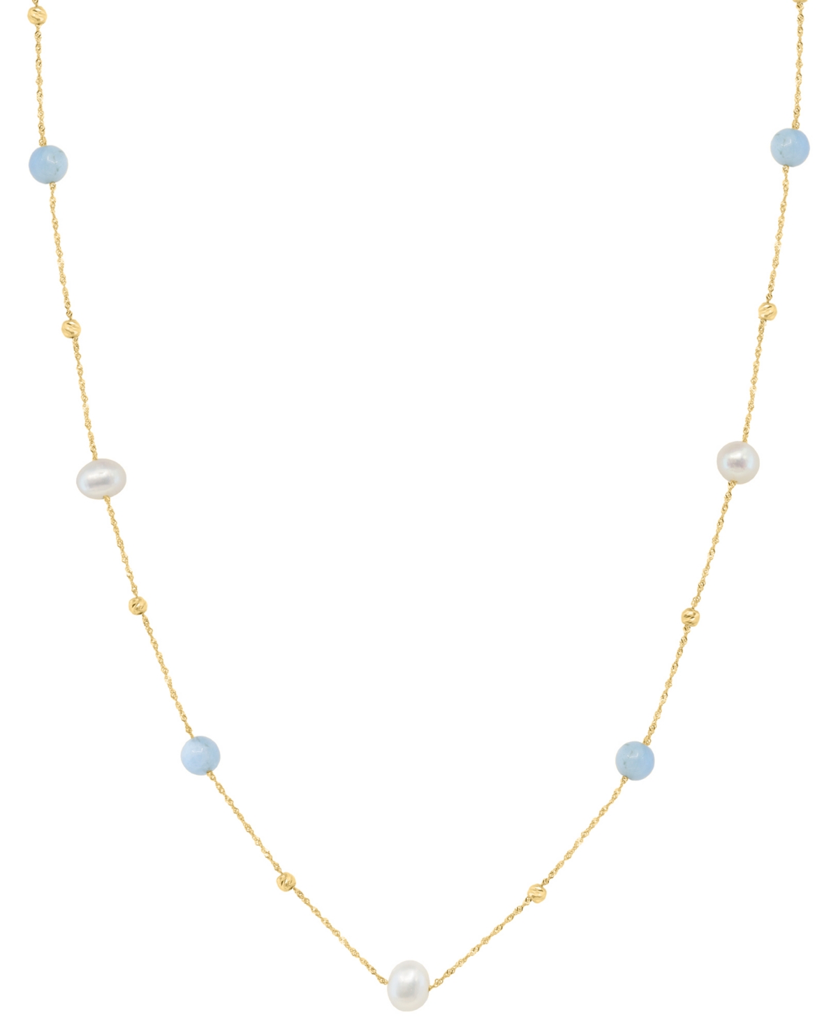 Click here for Effy Collection Freshwater Pearl (6.5mm) and Aquam... prices