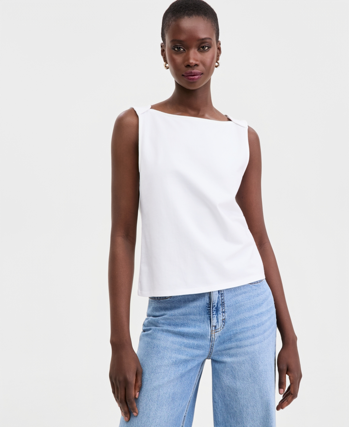 Click here for On 34th Womens Knit Sleeveless Boat-Neck Top  Macy... prices