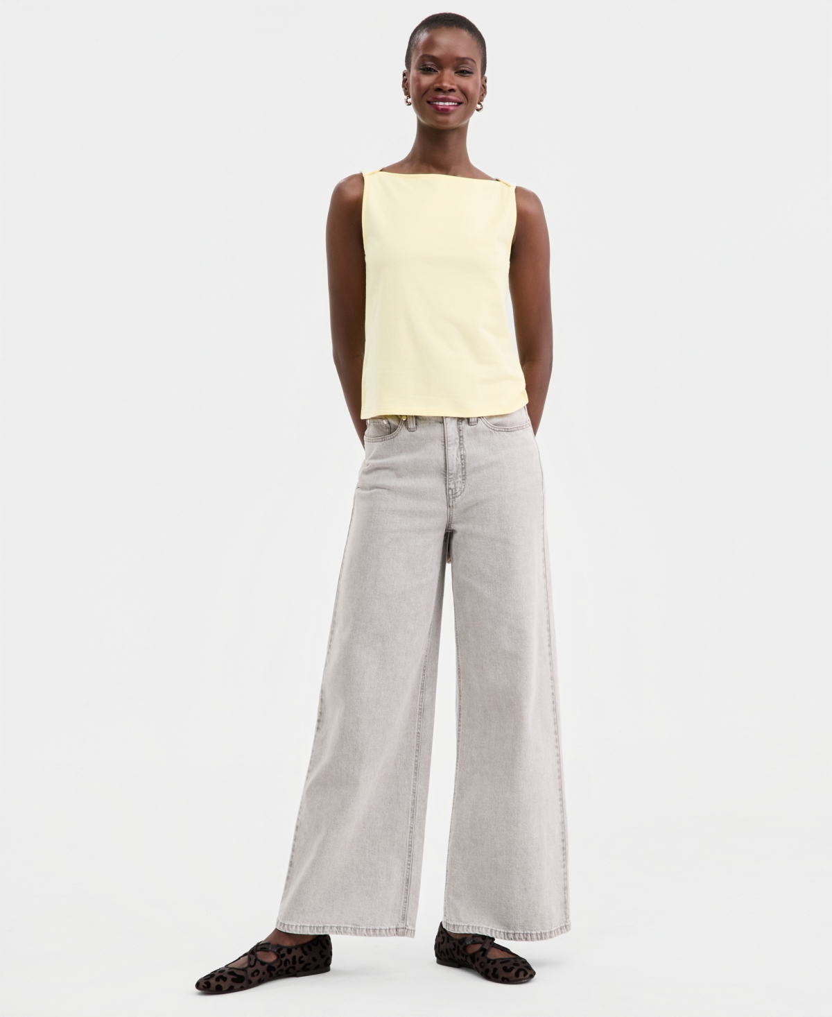 Click here for On 34th Womens Knit Sleeveless Boat-Neck Top  Macy... prices