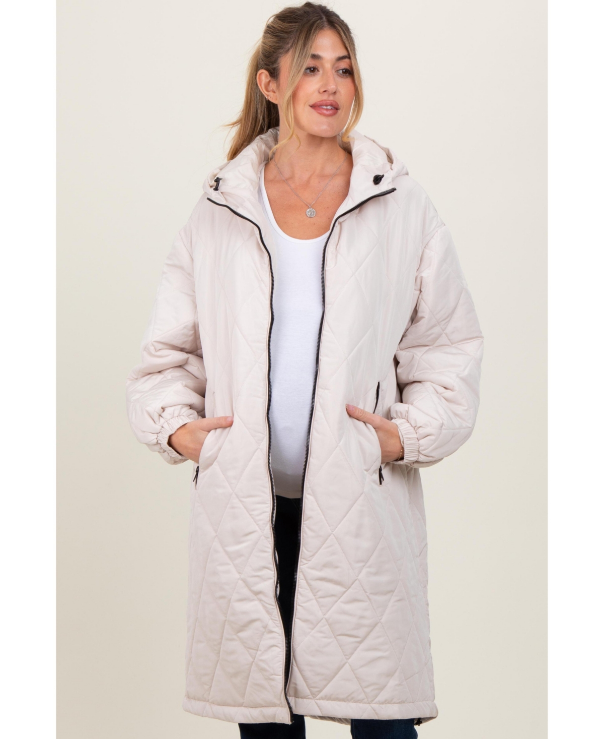 Click here for Pinkblush Maternity Olive Quilted Long Puffer Jack... prices