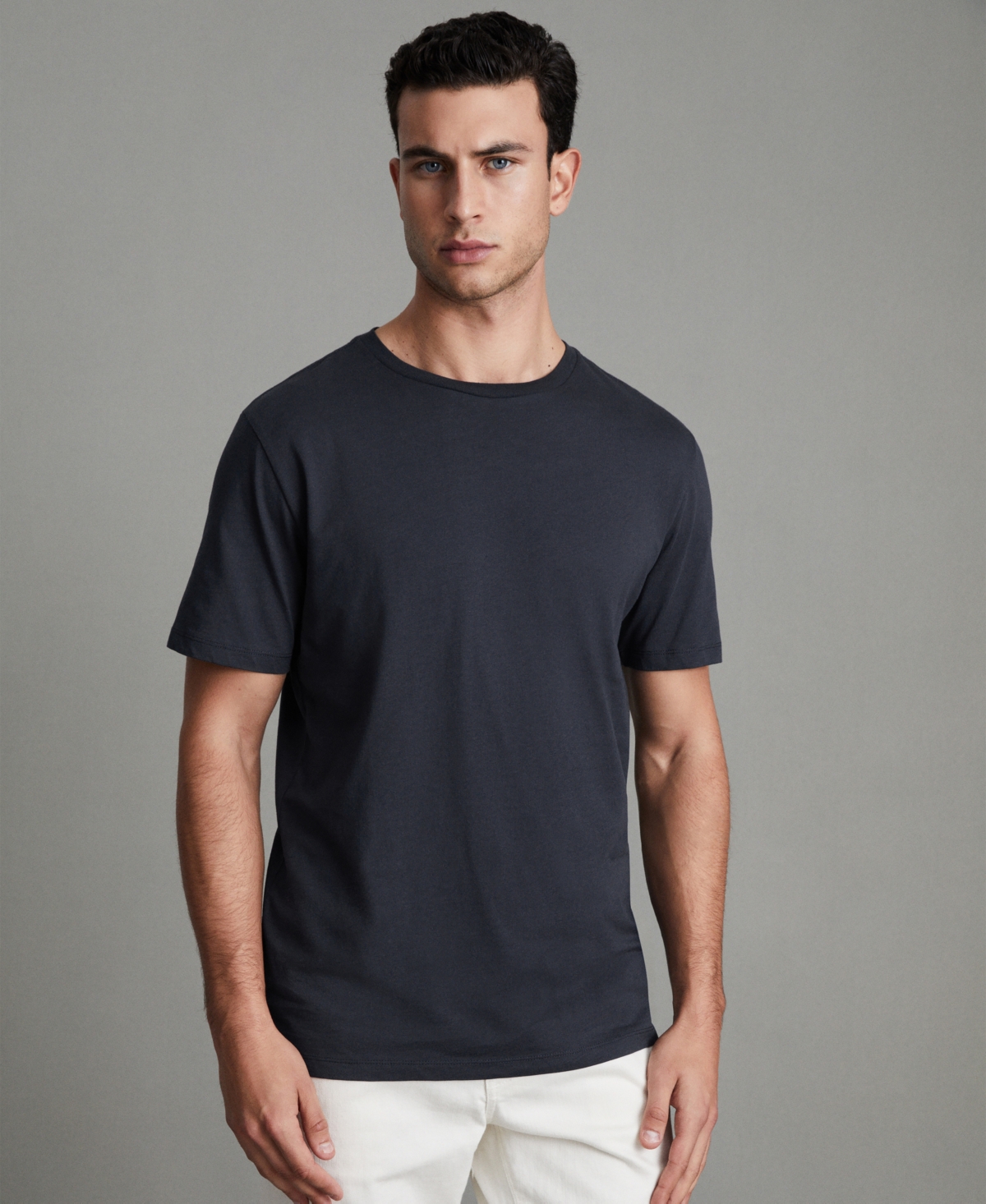 Click here for Reiss Mens Cotton Crew Neck T-Shirt - Airforce Blu... prices