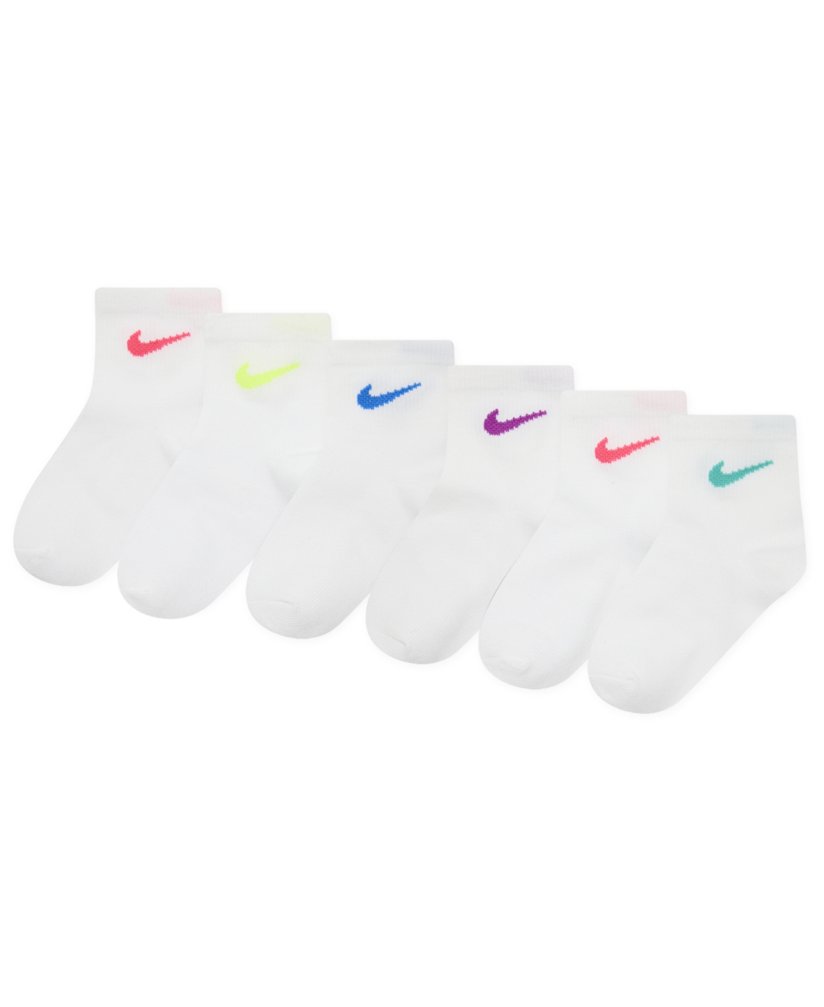 Click here for Nike Little Girls Metallic Swoosh Quarter Socks  P... prices