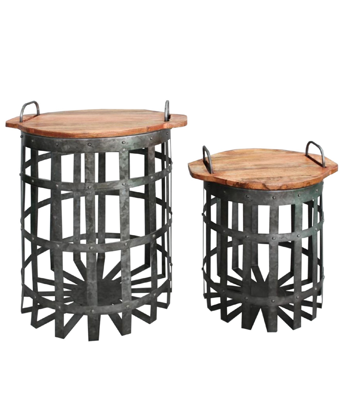 Click here for Benzara Industrial Grid Galvanized Accent Side End... prices