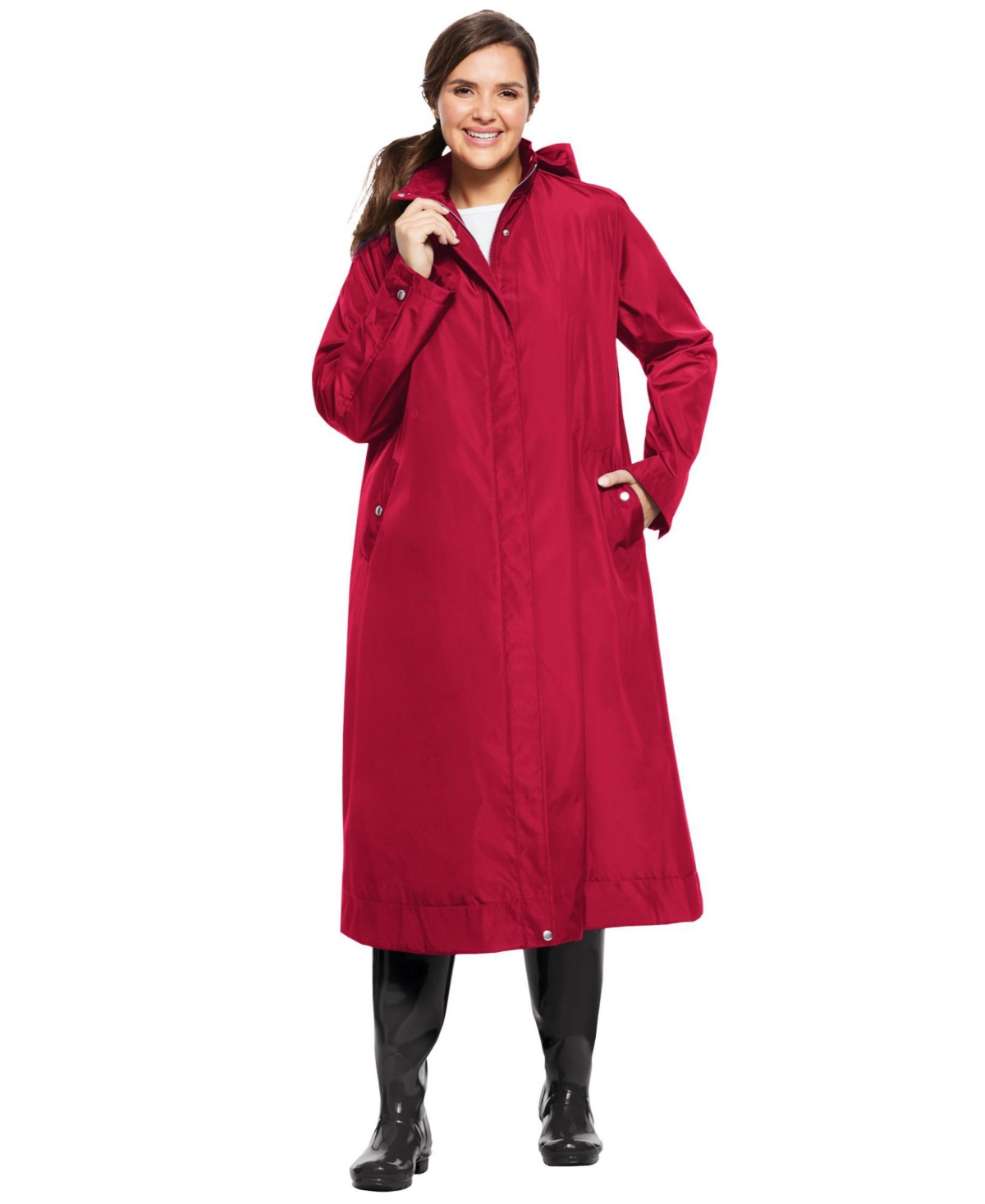 Click here for Woman Within Plus Size Long A-line Raincoat - Clas... prices
