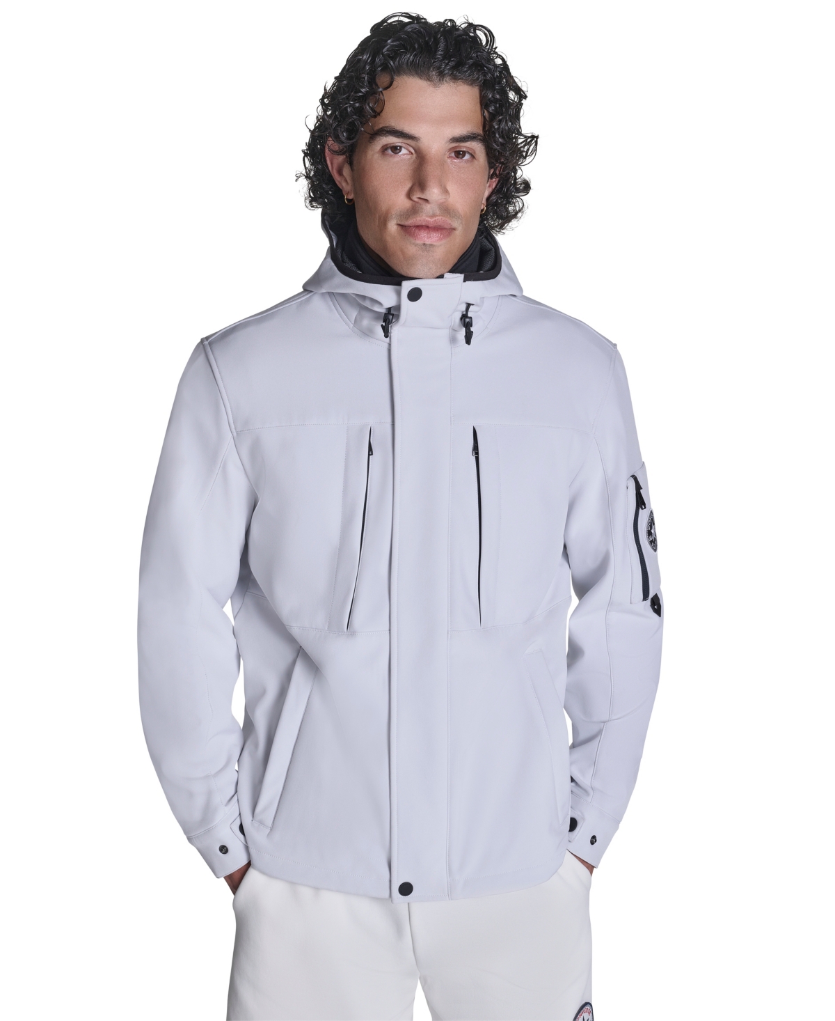 Click here for Converse Mens Hooded Long-Sleeve Jacket - White prices
